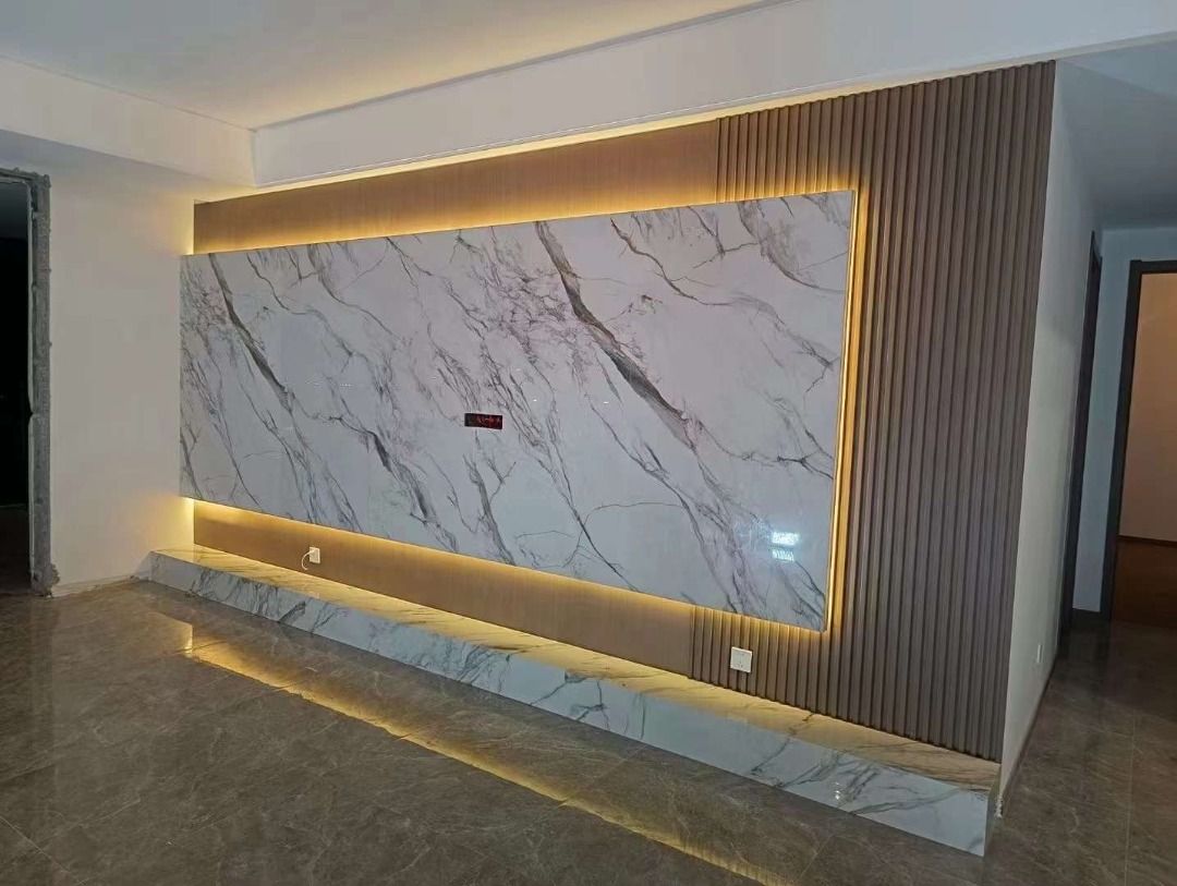 sintered stone tv feature wall, Furniture & Home Living, Home Decor ...