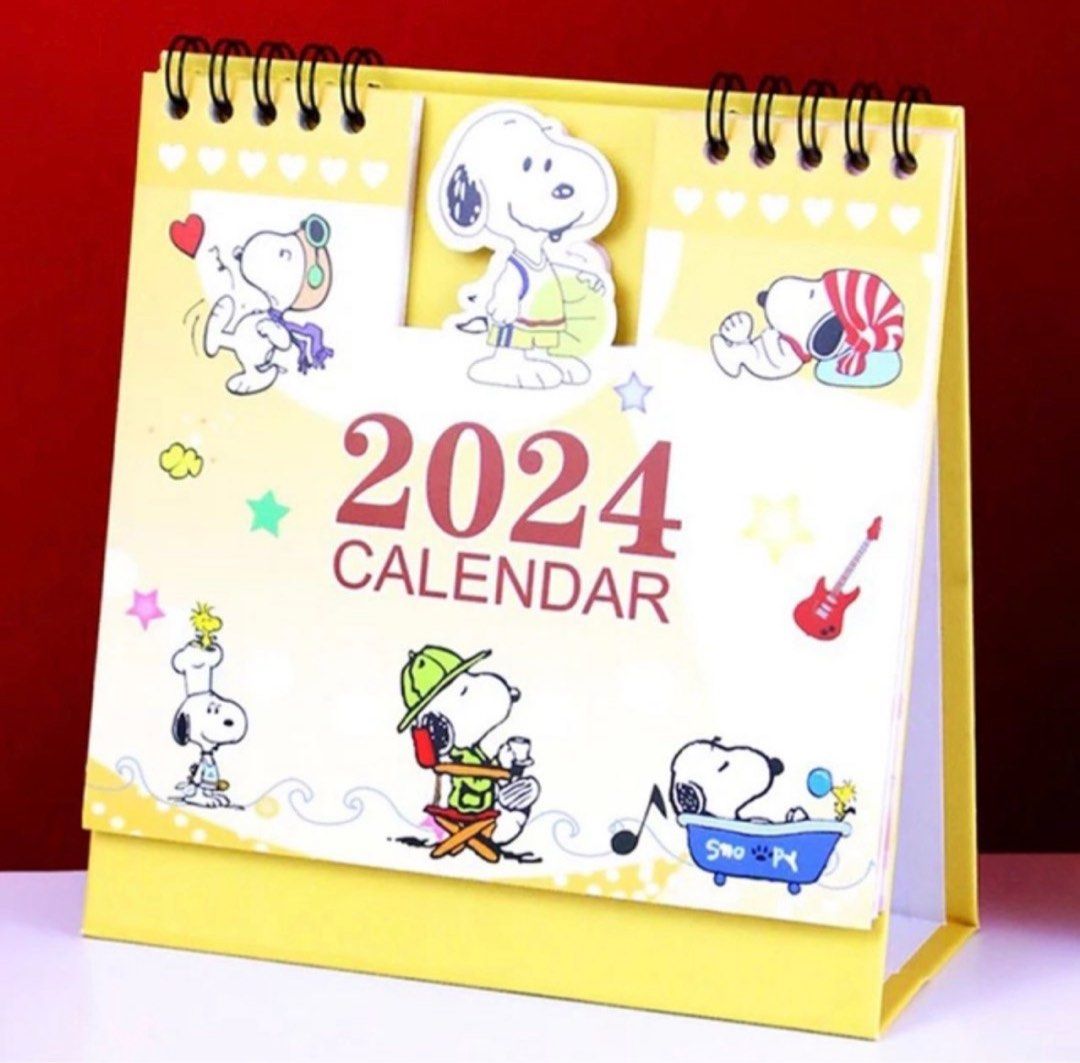 Snoopy 2024 Desk Calendar, Everything Else on Carousell