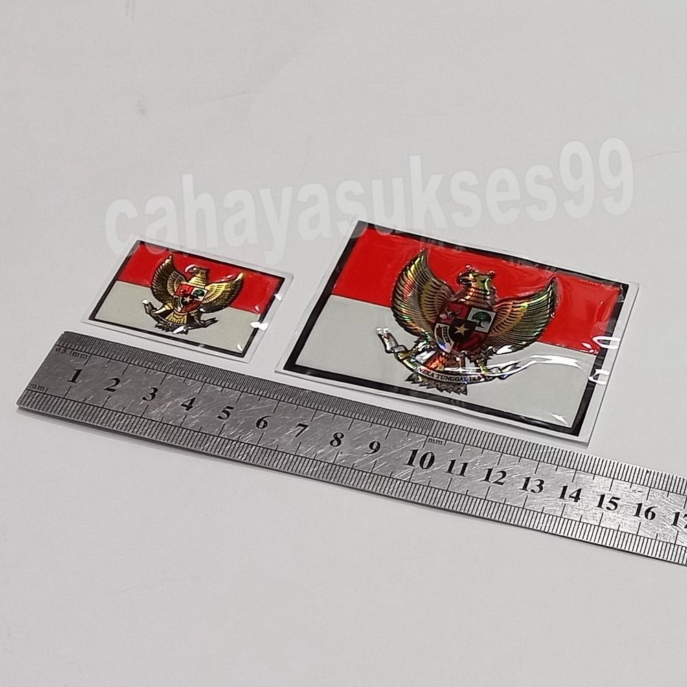 Sticker MOBIL Timbul Bendera Merah Putih Garuda Segi 4 Stiker Emblem ...