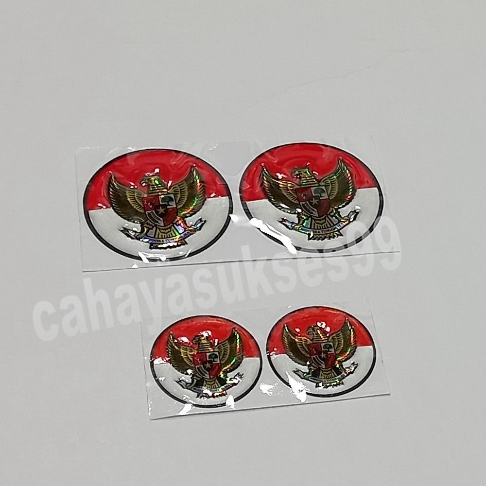 Sticker Timbul Merah Putih Garuda Indonesia Bulat 5cm emblem motor ...