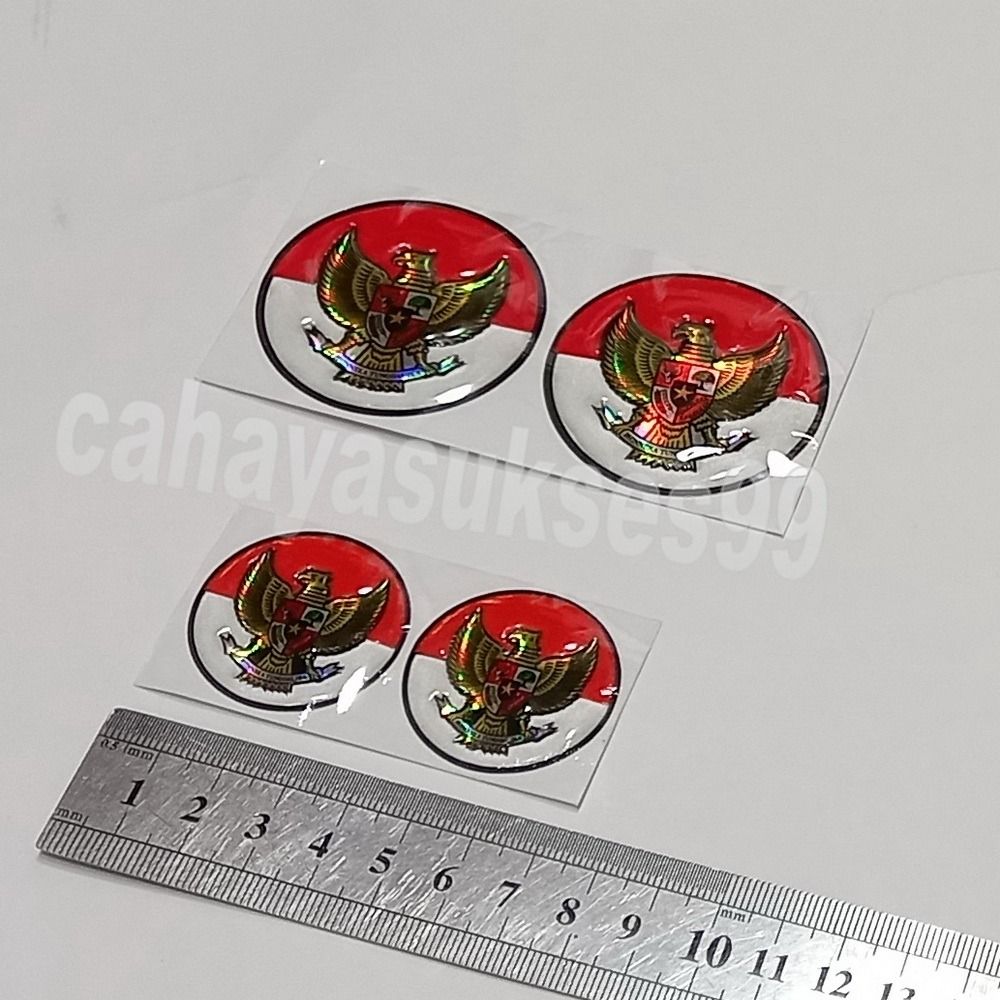 Sticker Timbul Merah Putih Garuda Indonesia Bulat 5cm emblem motor ...