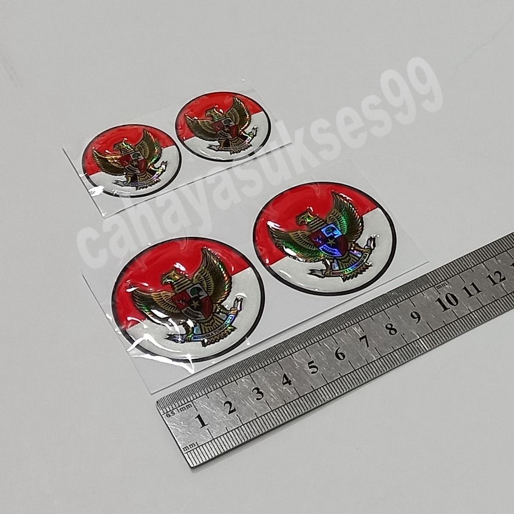 Sticker Timbul Merah Putih Garuda Indonesia Bulat 5cm emblem motor ...
