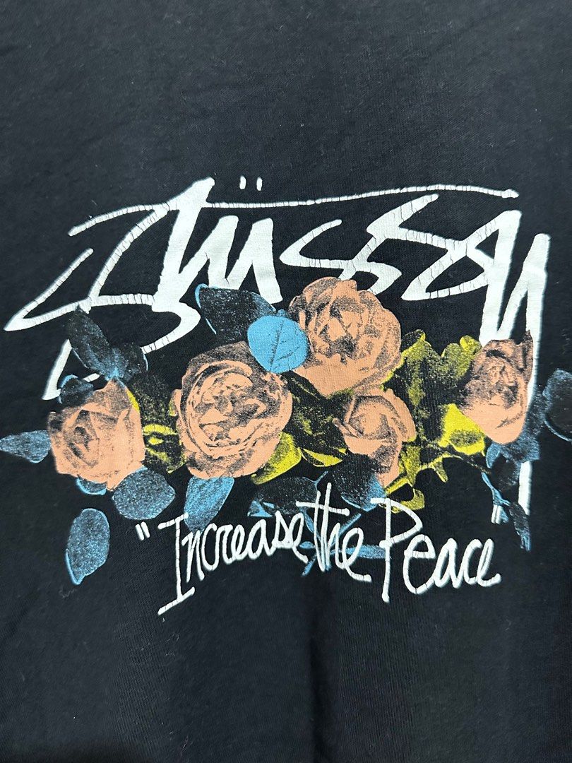stussy increase the peace roses Medium (21.5x30), Men's Fashion, Tops ...