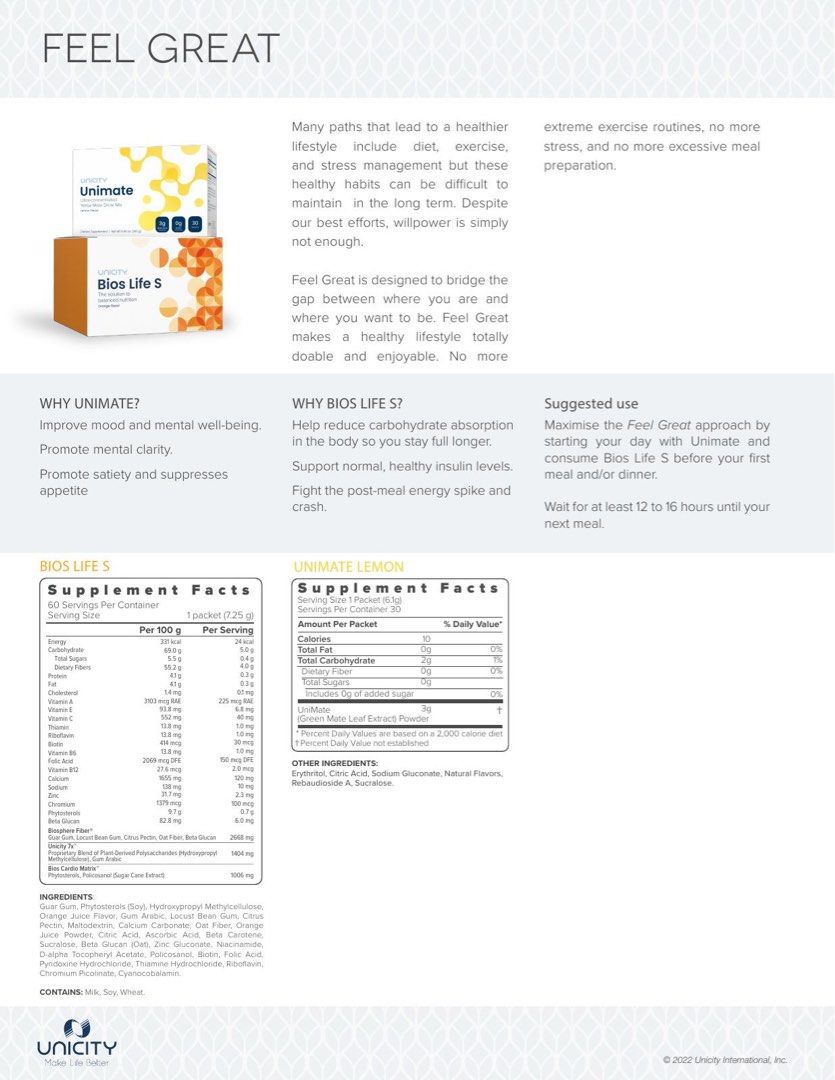 Unicity Feel Great Pack bundle, Health & Nutrition, Health Supplements ...