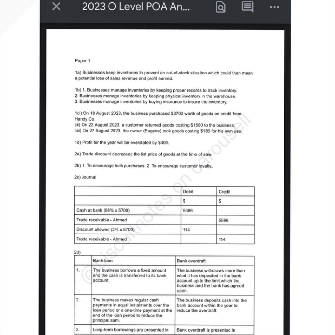RAFFLES STUDENT SEC 3/4 O LEVEL PRINCIPLE OF ACCOUNTS PACKAGE [Top ...