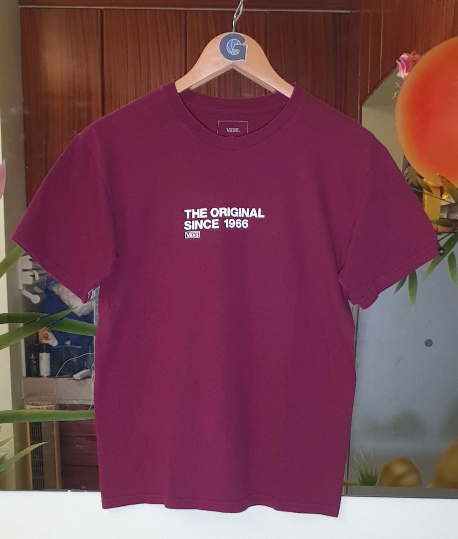 VANS The Original Since 1966 Maroon Shirt, Men's Fashion, Activewear on ...