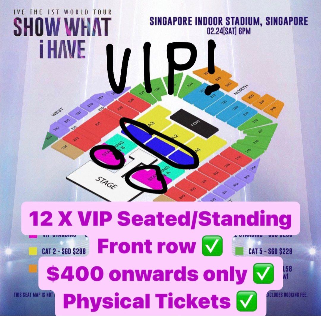 [VIP Seated/Standing] IVE Singapore Tickets, Tickets & Vouchers, Event ...