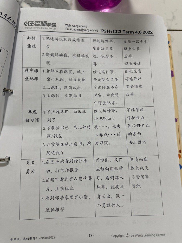 Wang Learning Center P3 notes for compositions and oral, Hobbies & Toys ...