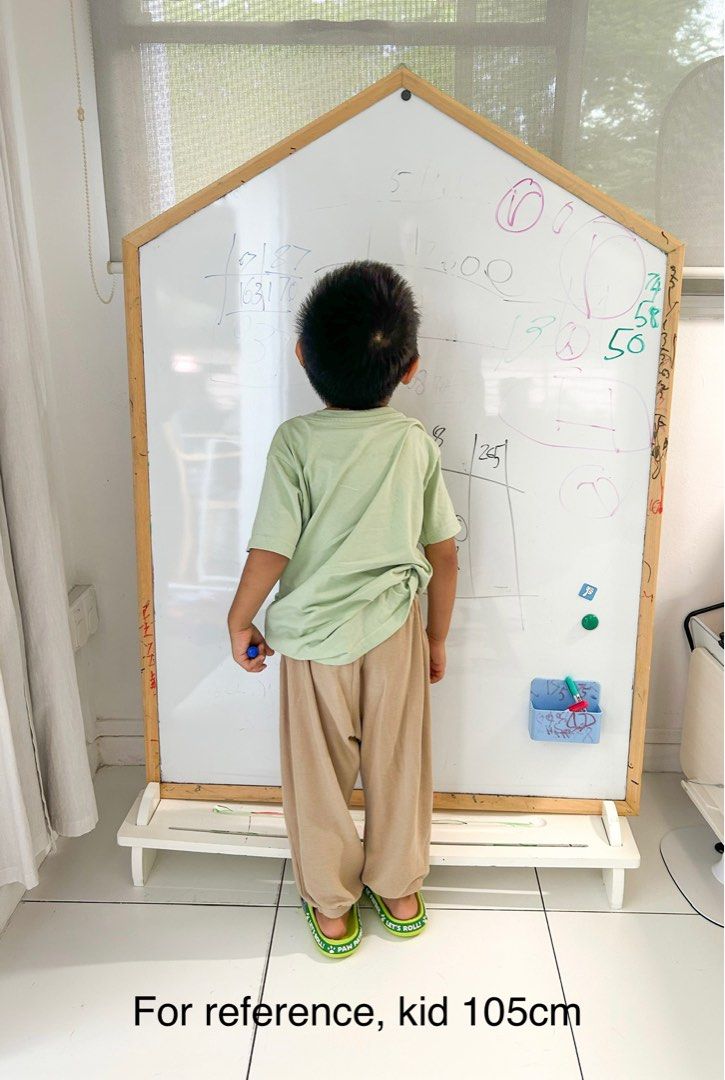 Wooden whiteboard kids drawing 130cm x 90cm, Babies & Kids, Baby ...
