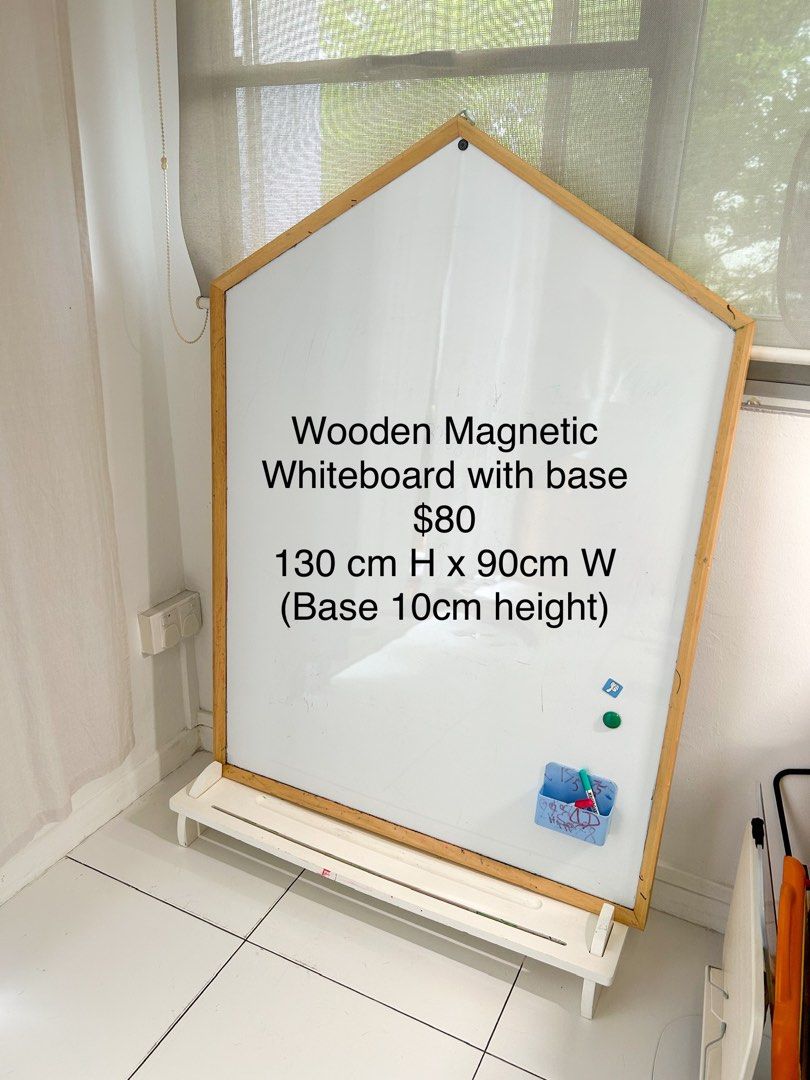 Wooden whiteboard kids drawing 130cm x 90cm, Babies & Kids, Baby ...