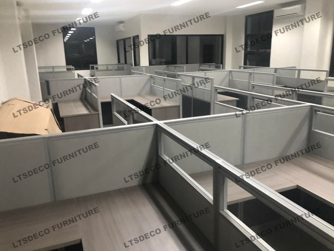 WORKSTATION FABRIC WITH GLASS OFFICE PARTITION, Furniture & Home Living ...