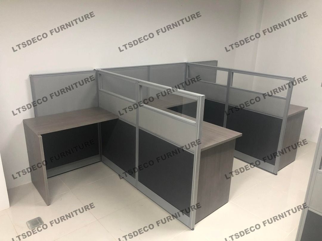 WORKSTATION FABRIC WITH GLASS OFFICE PARTITION, Furniture & Home Living ...