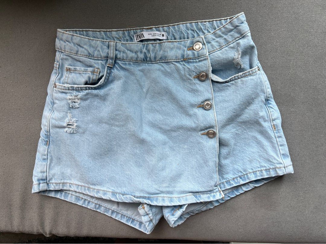 Zara Denim Skort, Women's Fashion, Bottoms, Skirts on Carousell