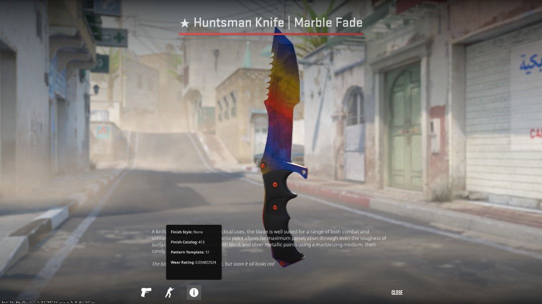 CS2 (0.03FV) Huntsman Knife Marble Fade, Video Gaming, Gaming Accessories, In-Game Products on ...