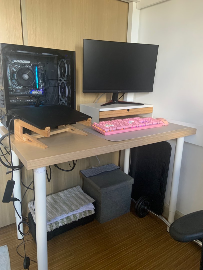 100 x 60 cm IKEA Computer Table with Adjustable Legs from 60 to 90 cm, Furniture & Home Living ...