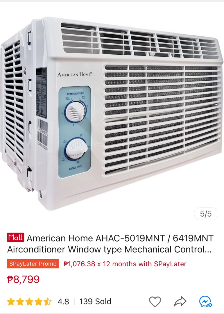 American Home Window Type Aircon, TV & Home Appliances, Air Conditioning and Heating on Carousell