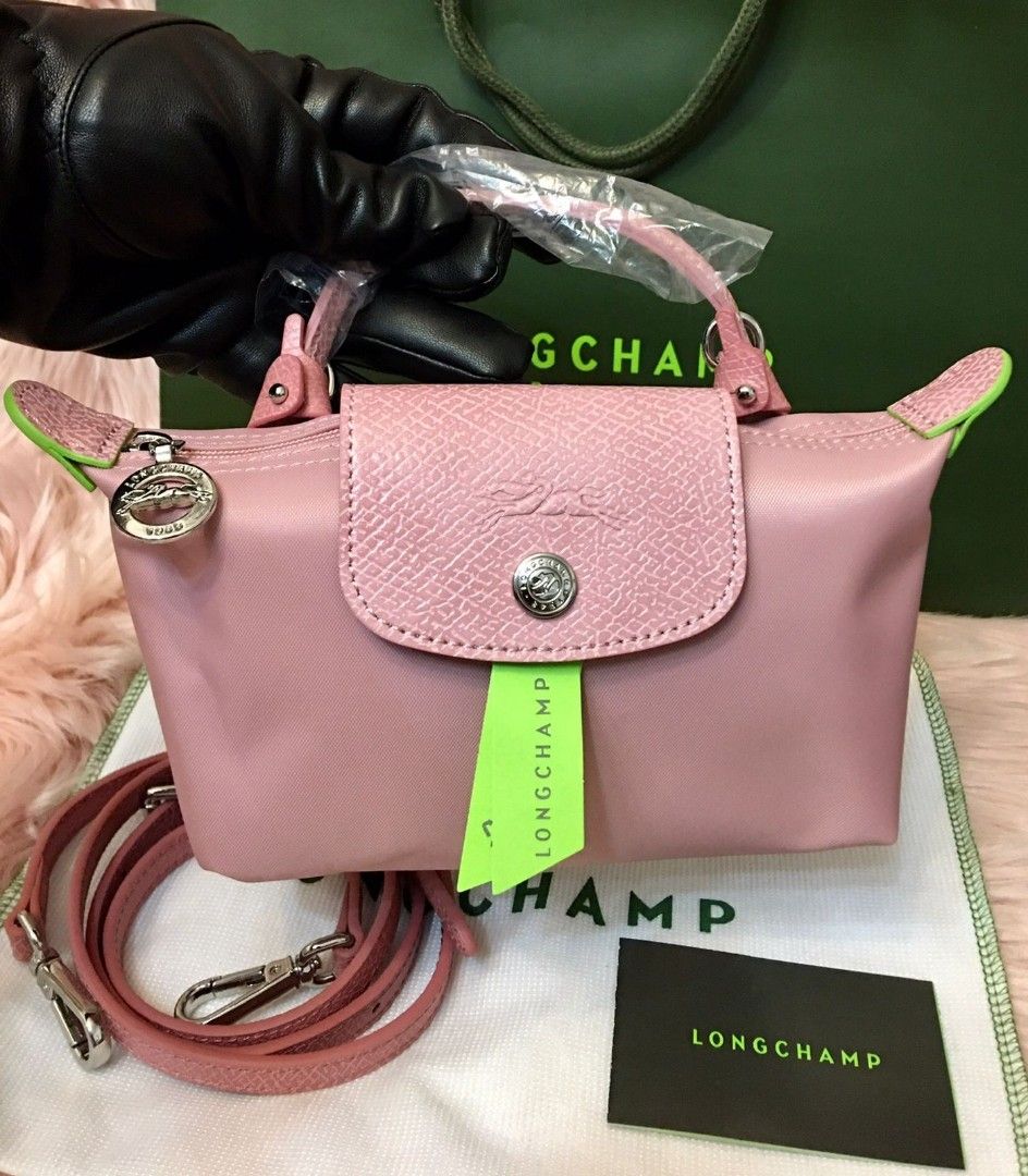 Authentic Longchamp Mini Le Pliage in Nude Pink Bicolor Sling Bag ...