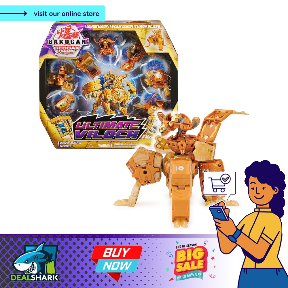 Bakugan Ultimate Viloch, 7-in-1 Exclusive, Includes BakuCores and ...