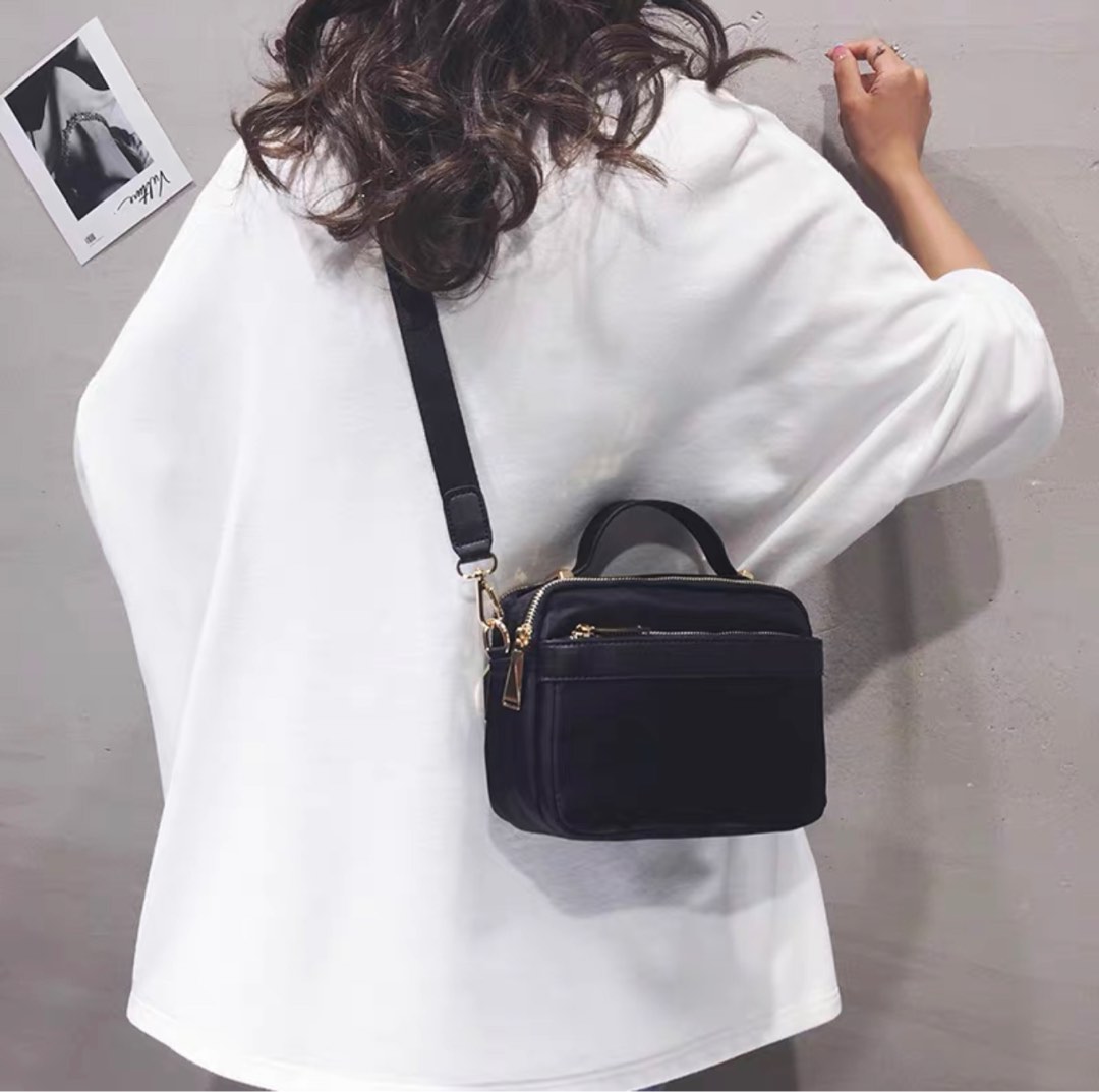 Black basic sling bag, Women's Fashion, Bags & Wallets, Cross-body Bags ...