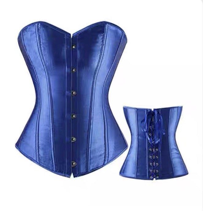 Blue Corset Top Lace-up behind, Women's Fashion, Tops, Other Tops on ...