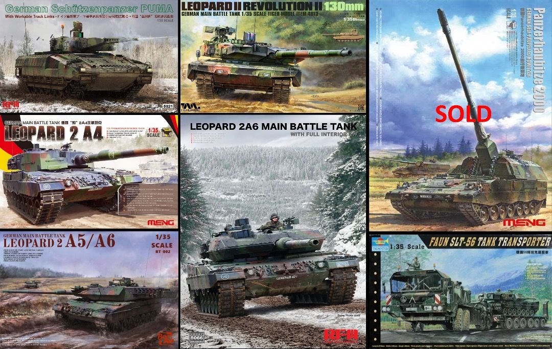 German Armour Collection - Border Model, Rye Field Model, RPG, Tiger Model, Trumpeter 1/35 ...