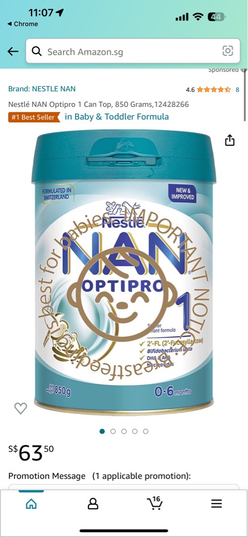 (Brand New!) Nestle Nan Optipro Stage 1, Babies & Kids, Nursing ...