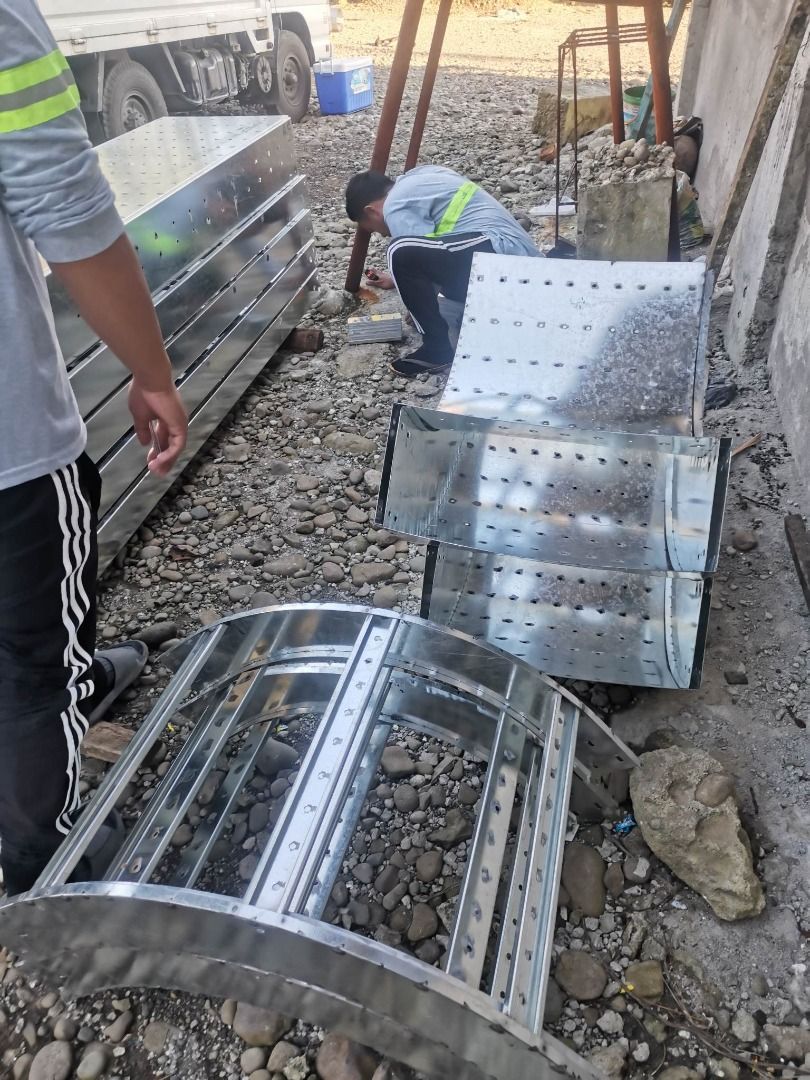 Cable trays curved elbows and perforated type wireways and laddertype ...