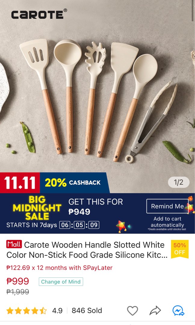 Carote silicone utensils, Furniture & Home Living, Bathroom & Kitchen ...