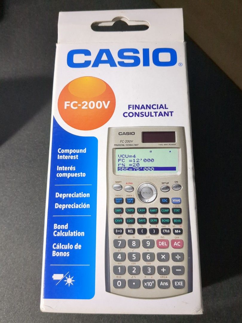 Casio Financial Calculator FC-200V, Computers & Tech, Office & Business ...