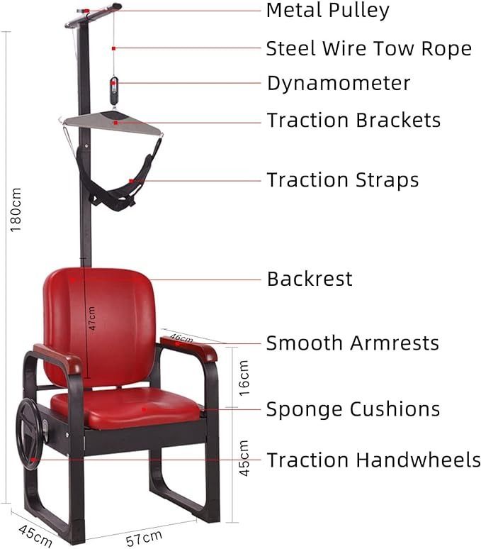 Cervical Traction Chair Neck Pain Relief Spinal Decompression Cervical ...