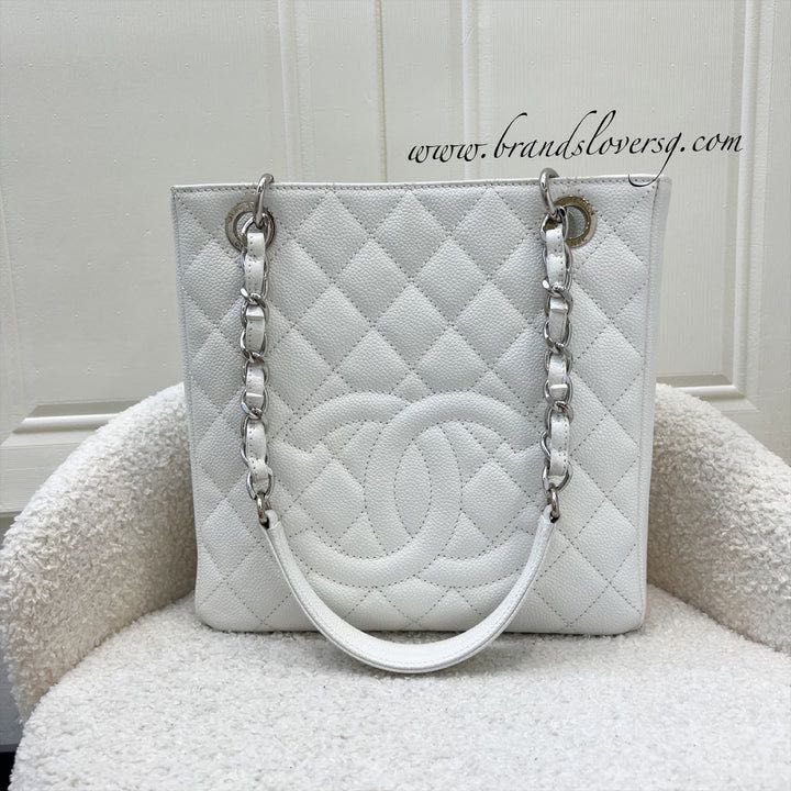 Chanel Petite Shopping Tote PST in White Caviar and SHW, Luxury, Bags ...
