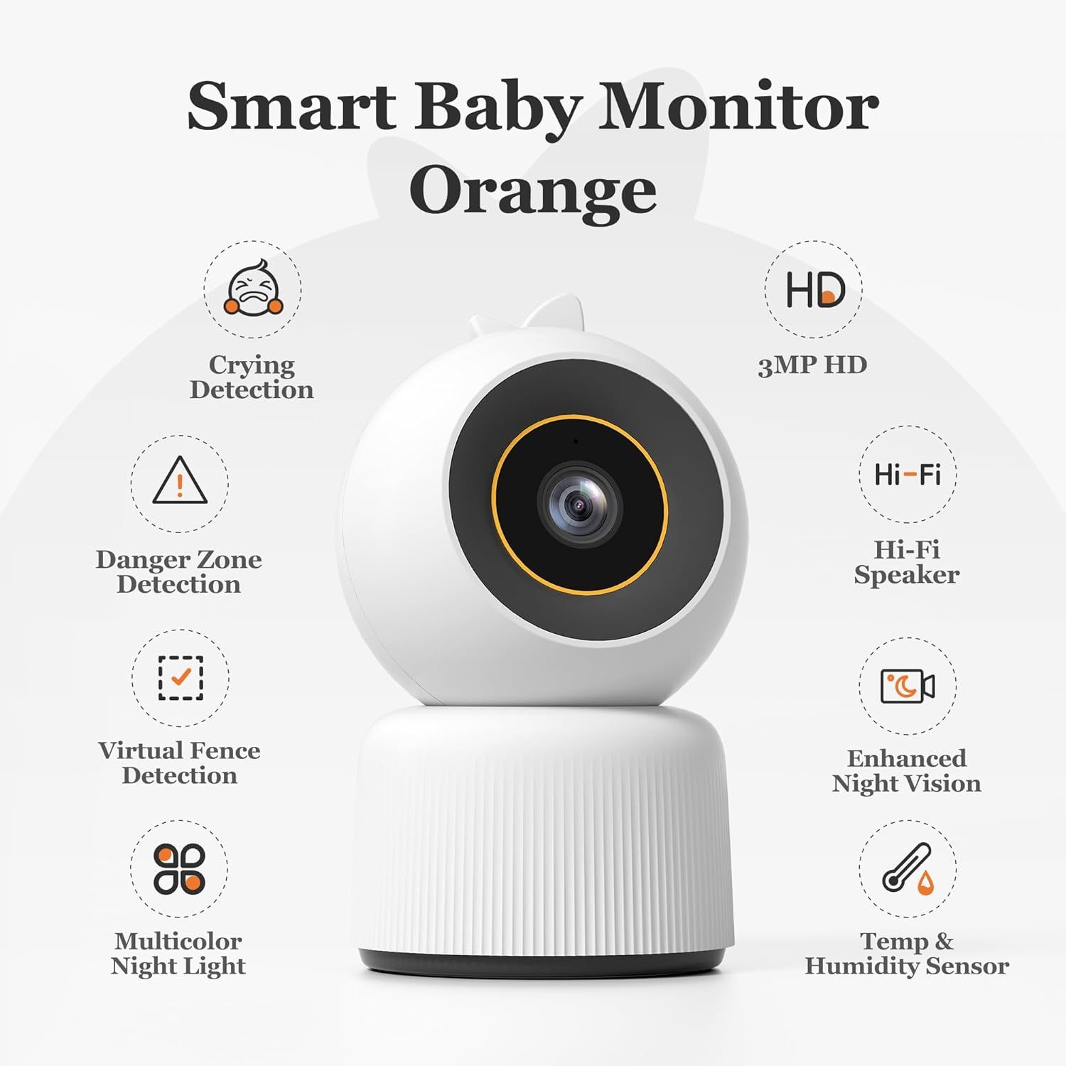 Cheego 3MP HD Smart Baby Monitor with Camera and Audio, A.I. Safety ...