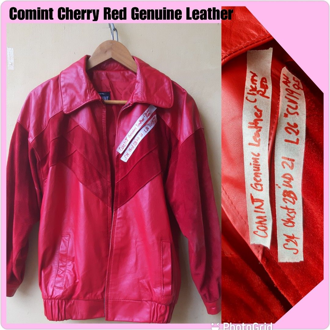 Comint Red / Pink genuine Leather Biker Jacket Vintage Design 1970s and ...