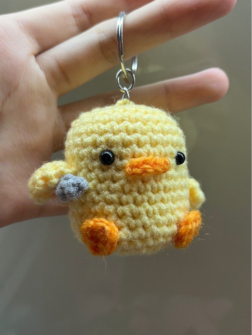 crochet duck with knife keychain, Hobbies & Toys, Stationery & Craft ...