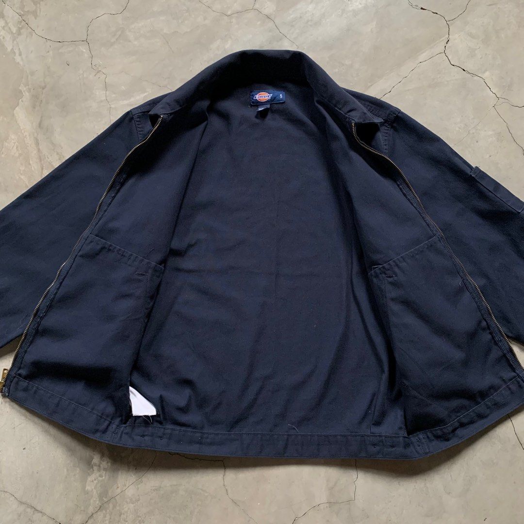 Dickies Eisenhower Workwear Jacket | Men's Navy Blue Harrington Jacket ...