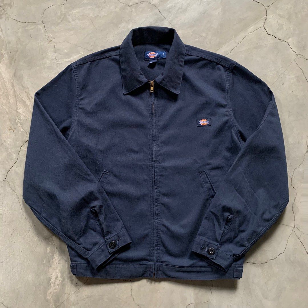 Dickies Eisenhower Workwear Jacket | Men's Navy Blue Harrington Jacket ...