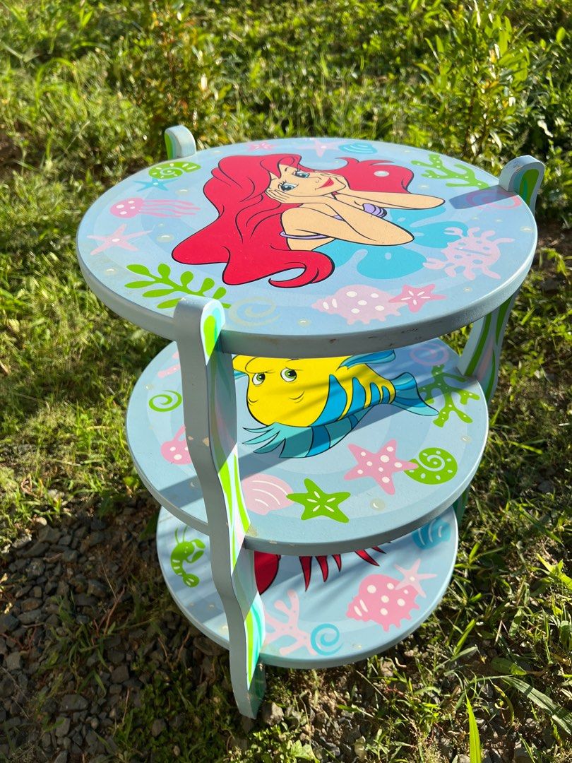 disney ariel wooden side table/organizer, Furniture & Home Living, Home ...