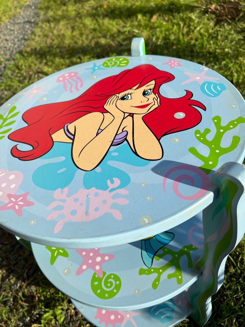 disney ariel wooden side table/organizer, Furniture & Home Living, Home ...