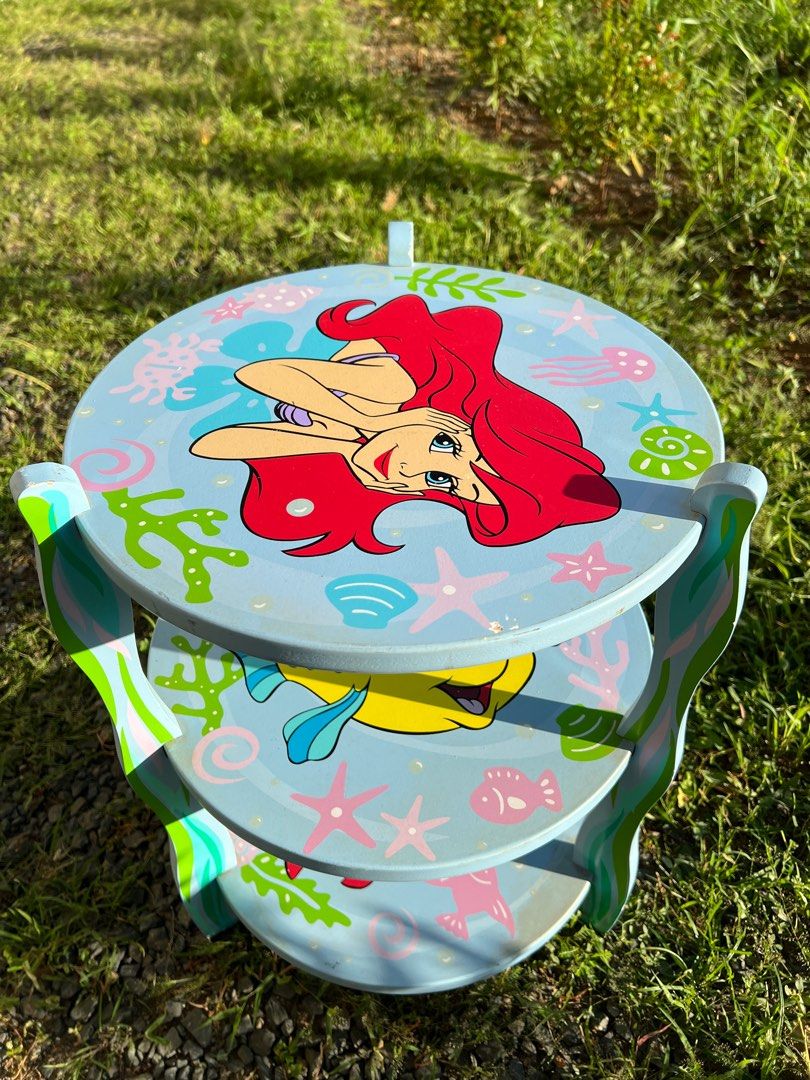 disney ariel wooden side table/organizer, Furniture & Home Living, Home ...