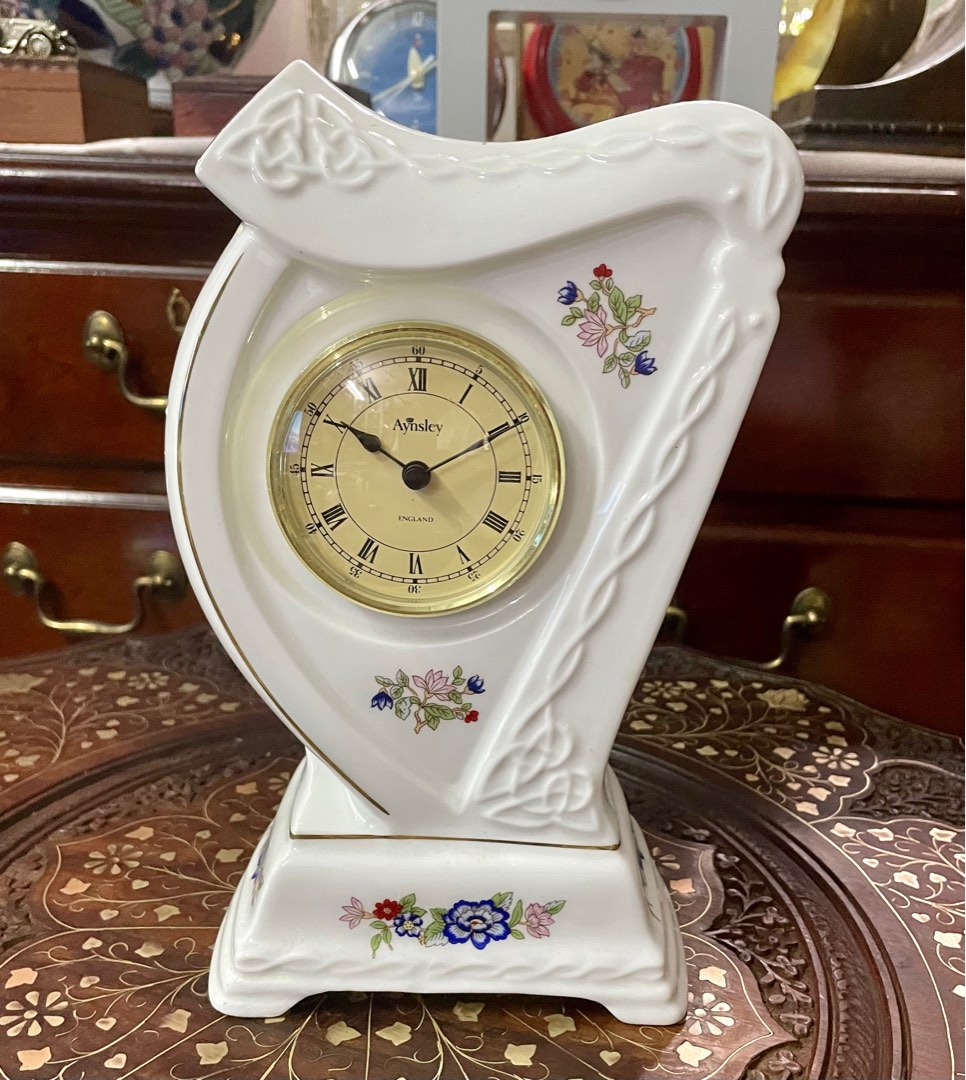 Porcelain Table Clock by Royal Fine Bone China Ireland Size: 15x8x25cms ...