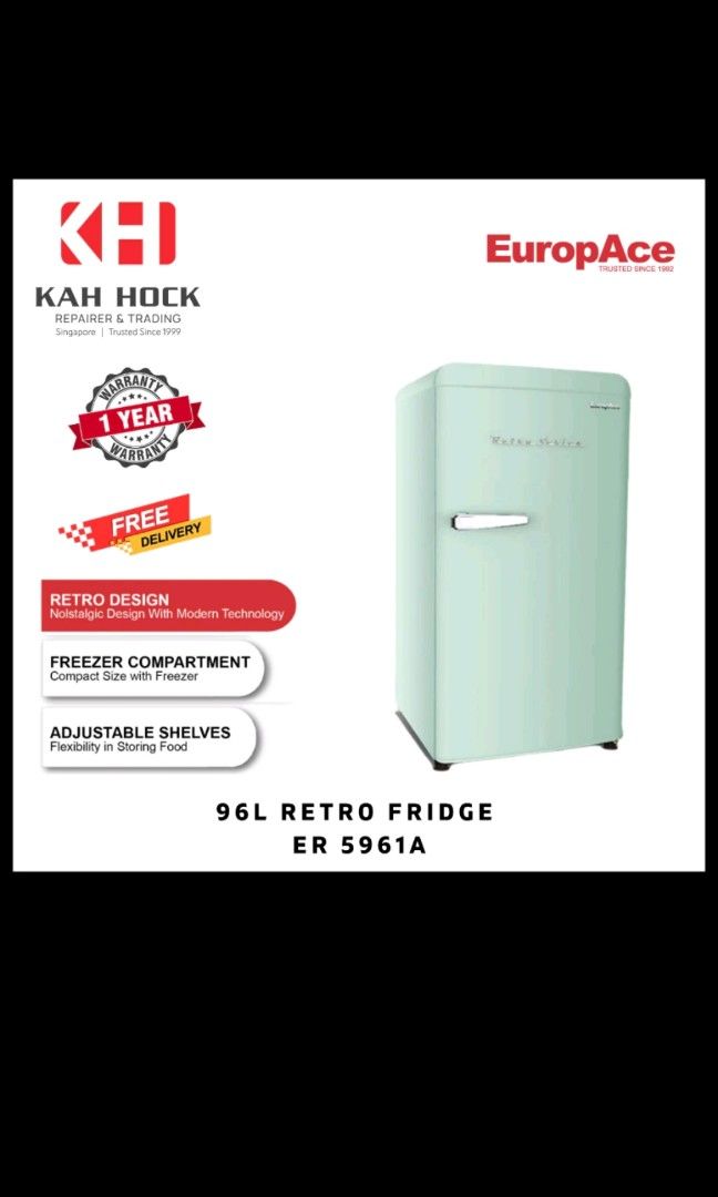 EuropAce Retro fridge, TV & Home Appliances, Kitchen Appliances ...