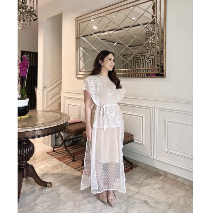 Formal white dress, Fesyen Wanita, Pakaian Wanita, Gaun & Rok di Carousell