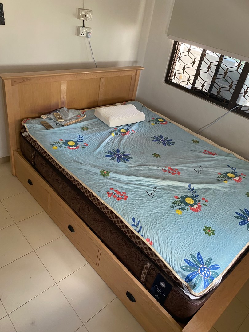 Free bed frame and mattress, Furniture & Home Living, Furniture, Bed ...