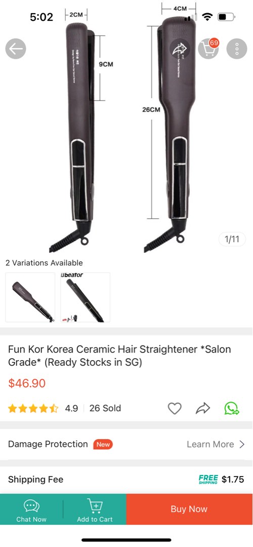 Fun Kor Hair Straightener Korea, Beauty & Personal Care, Hair on Carousell