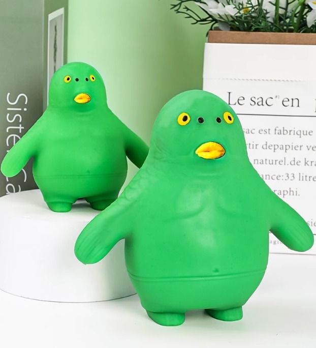 Fun Ugly Green Head Fish DISTRESS Pinching/Squishing/Throwing Toy ...
