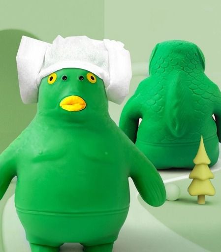 Fun Ugly Green Head Fish DISTRESS Pinching/Squishing/Throwing Toy ...