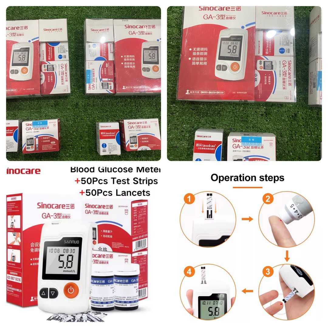Glucometer sannuo sugar test monitor , Health & Nutrition, Health ...