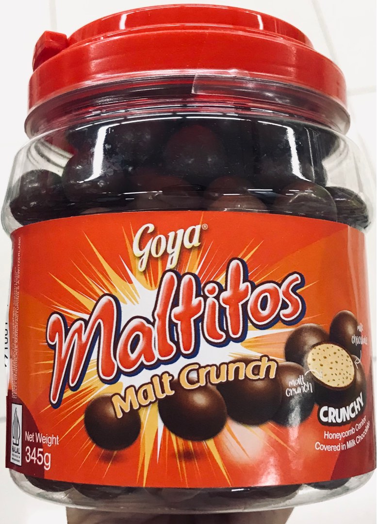 Goya Maltitos Malt Crunch Milk Chocolate 345g, Food & Drinks, Packaged ...