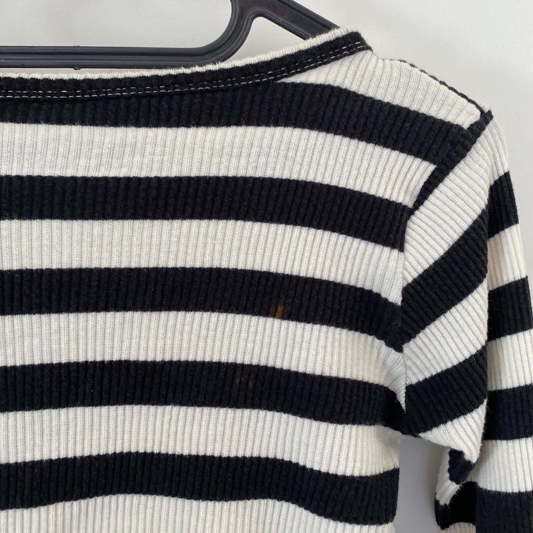 [‼️GRATIS ONGKIR JABODETABEK] Kaos garis rib knit rajut sweater ketat ...