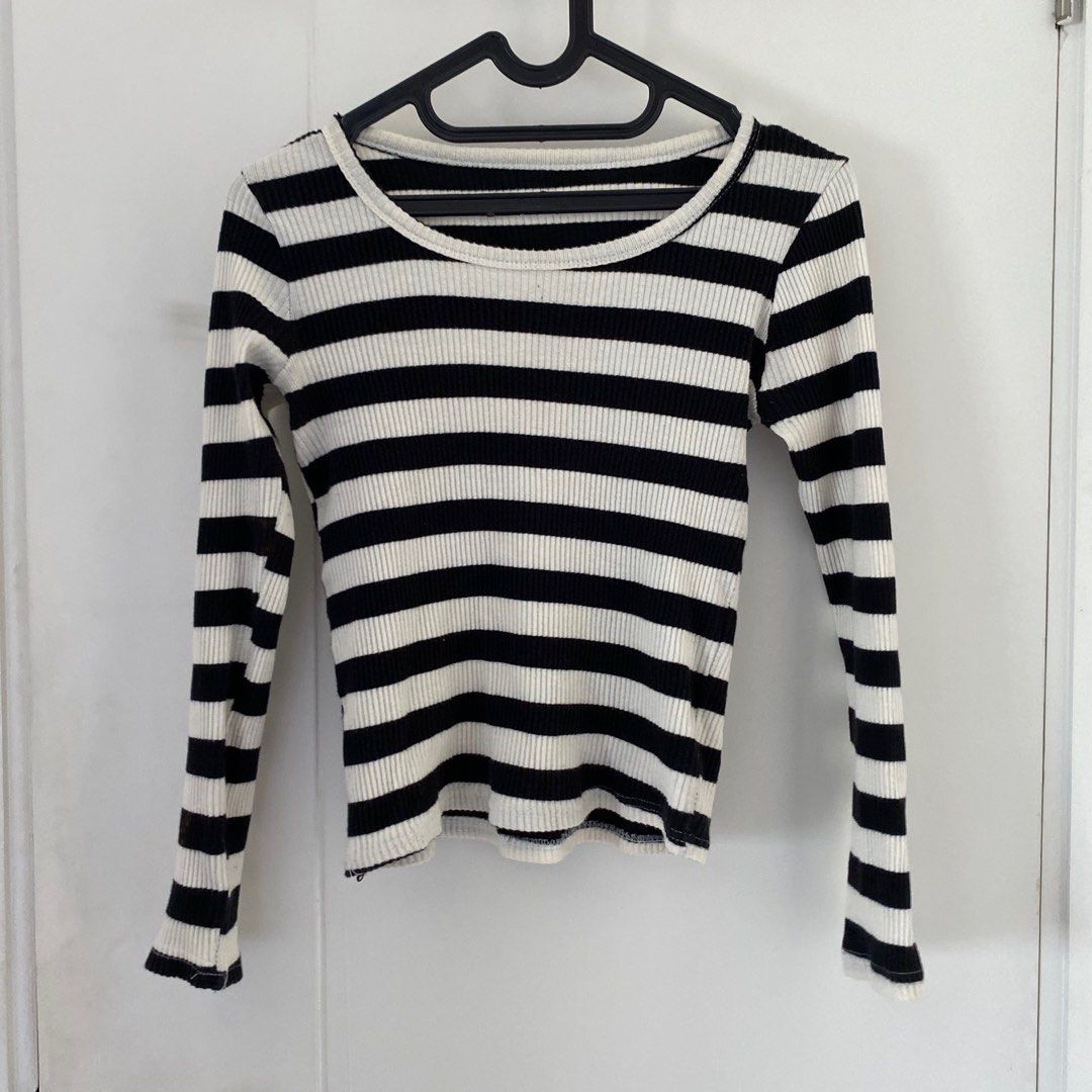 [‼️GRATIS ONGKIR JABODETABEK] Kaos garis rib knit rajut sweater ketat ...